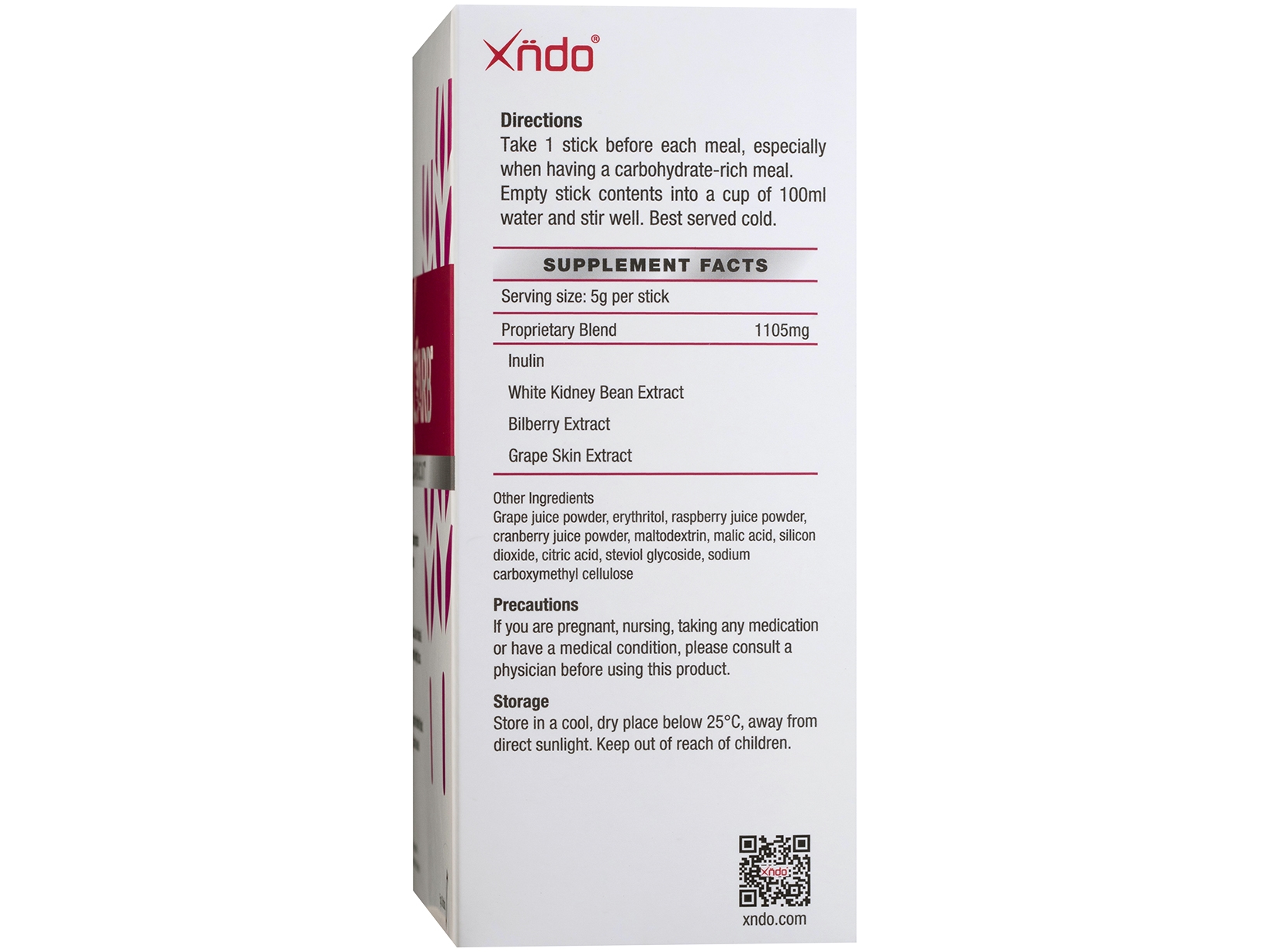 Xndo XCARB覆盆子葡萄口味 30包 | 瘦身纖體 | ESDlife健康網購