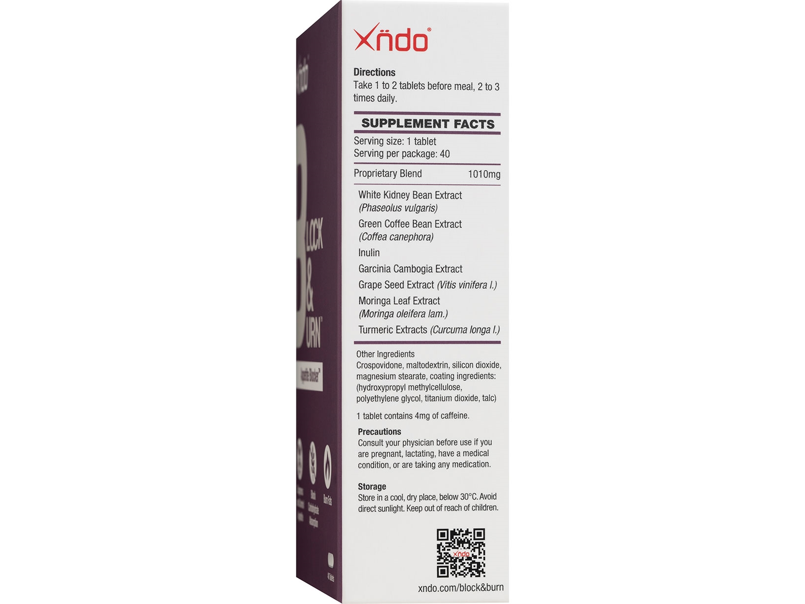 XNDO BLOCK & BURN 40 TABLETS | Slimming & Fitness | ESDlife健康網購