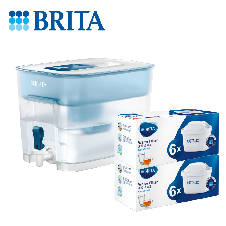 Brita Flow Water Filter Tank & Maxtra + Water Filter Set 12 | Water Jug ...
