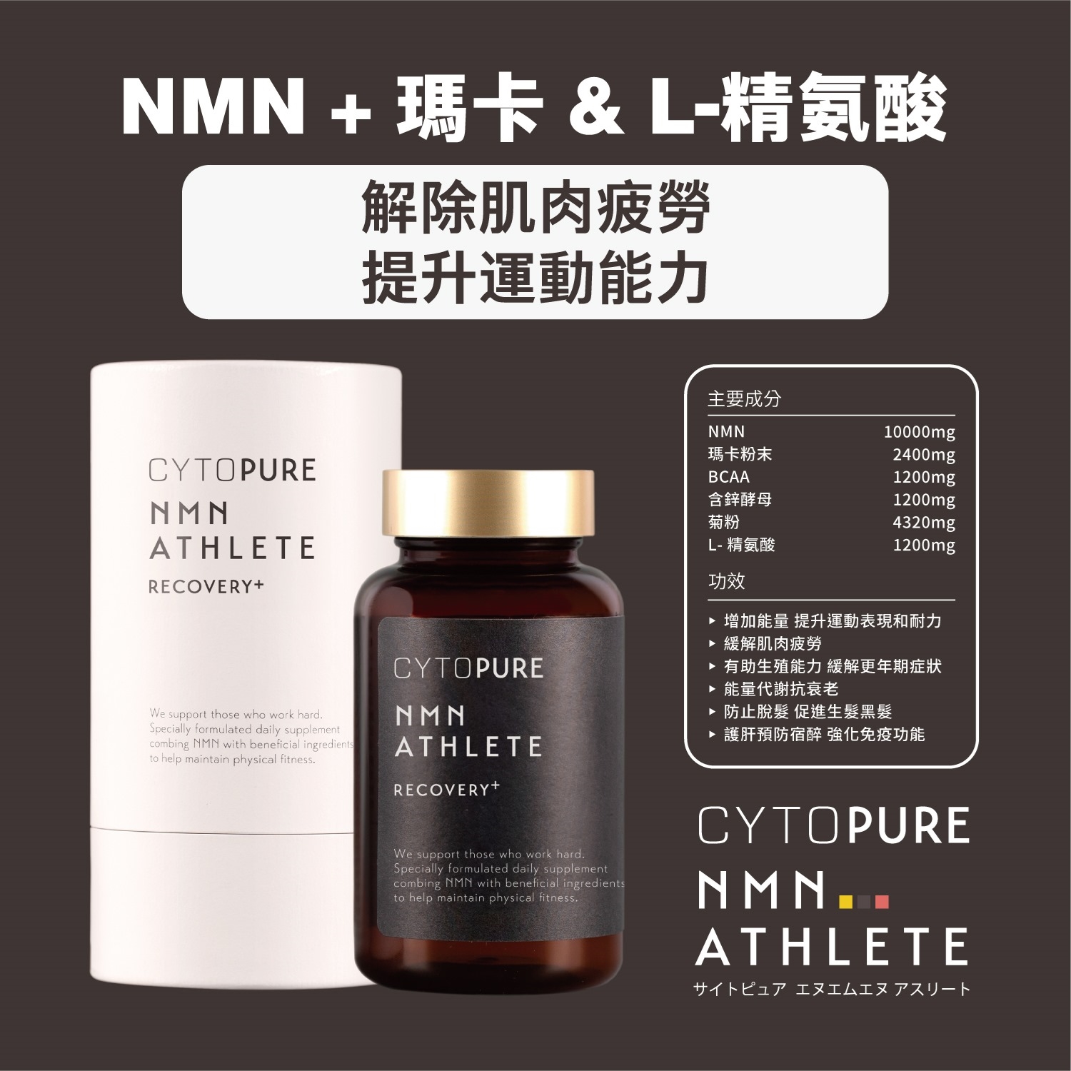 CYTOPURE NMN Athlete Recovery+ 120 Capsules | NMN | ESDlife健康網購