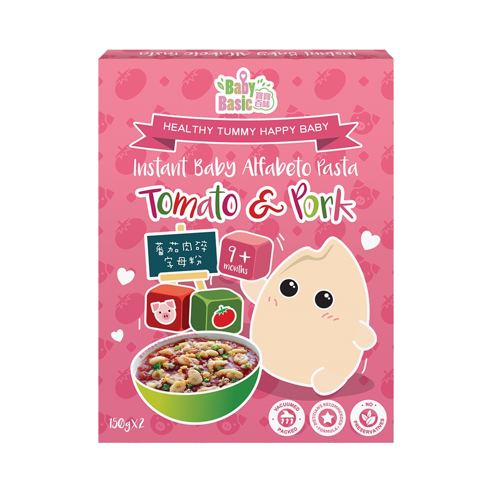Baby Basic Instant Baby Alfabeto Pasta(Tomoto & Pork) 150gx2 | Baby and ...
